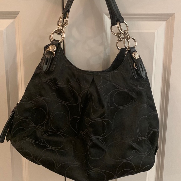 Bags | Coach Black Logo Purse | Poshmark